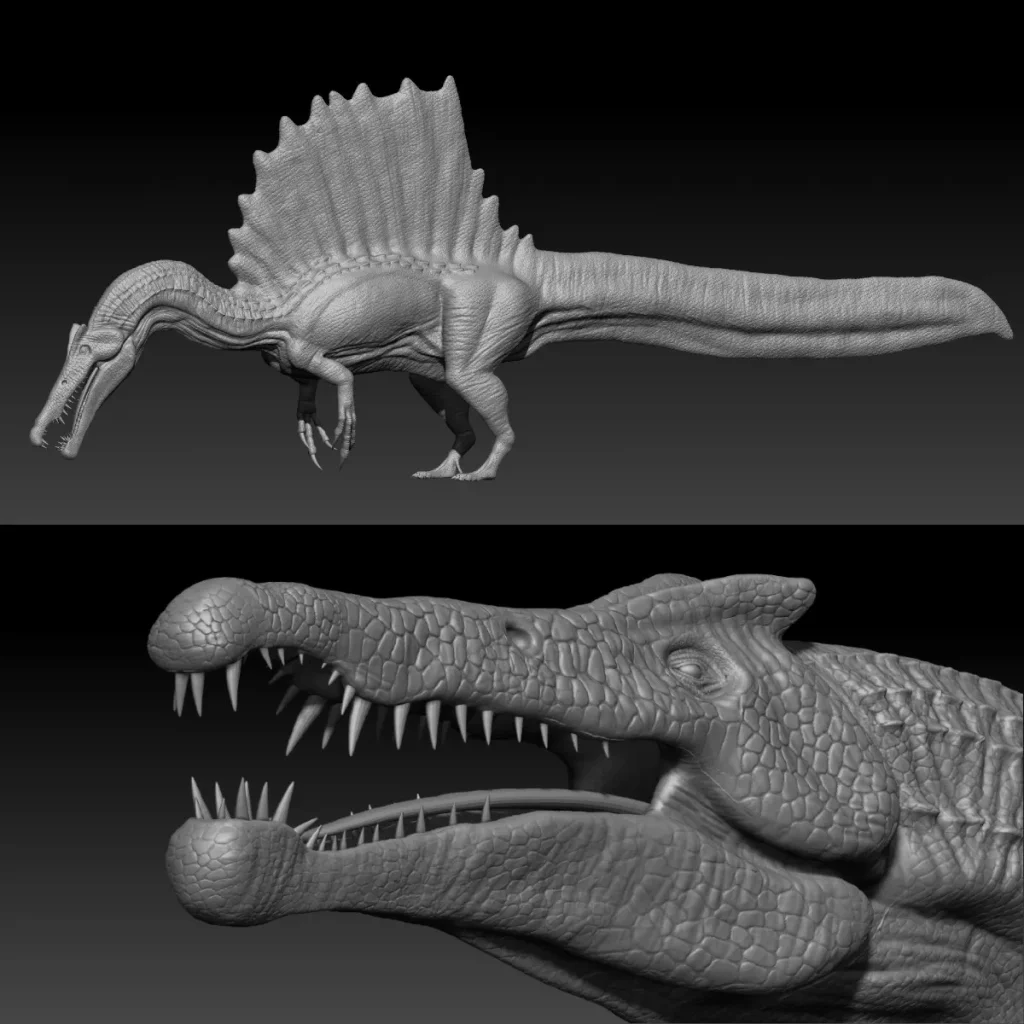 Realistic Spinosaurus Sculpted High Poly 3D Model | Creature Guard